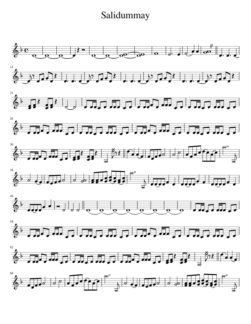 Salidummay Alto Sheet Music for Piano (Solo) easy | MuseScore.com