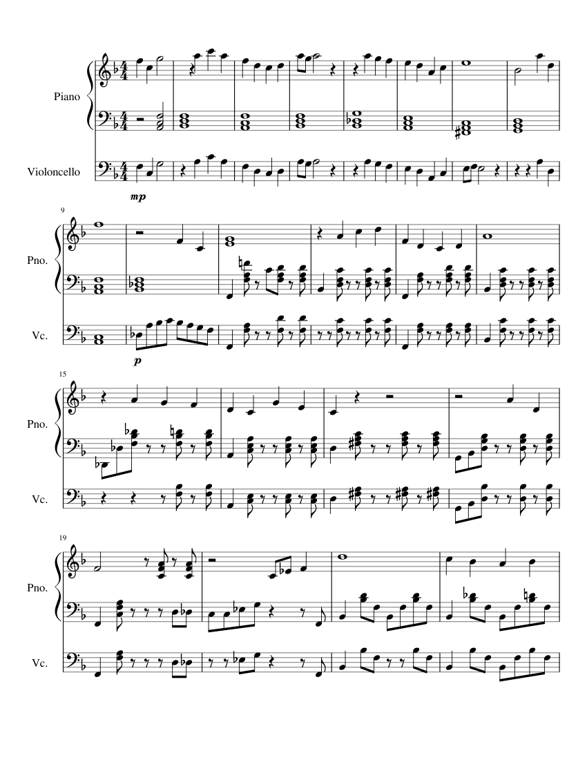 Hello World, piano and cello. Sheet music for Piano, Cello (Solo ...