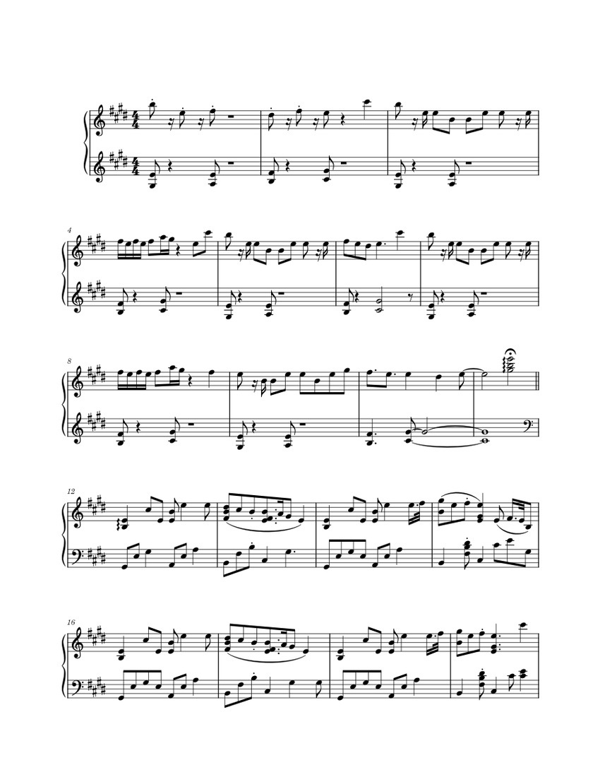 Hello hatsune miku Sheet Music for Piano (Piano Four Hand) | MuseScore.com