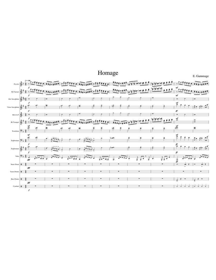 Homage – Mild High Club Homage Sheet Music for Trombone, Euphonium ...