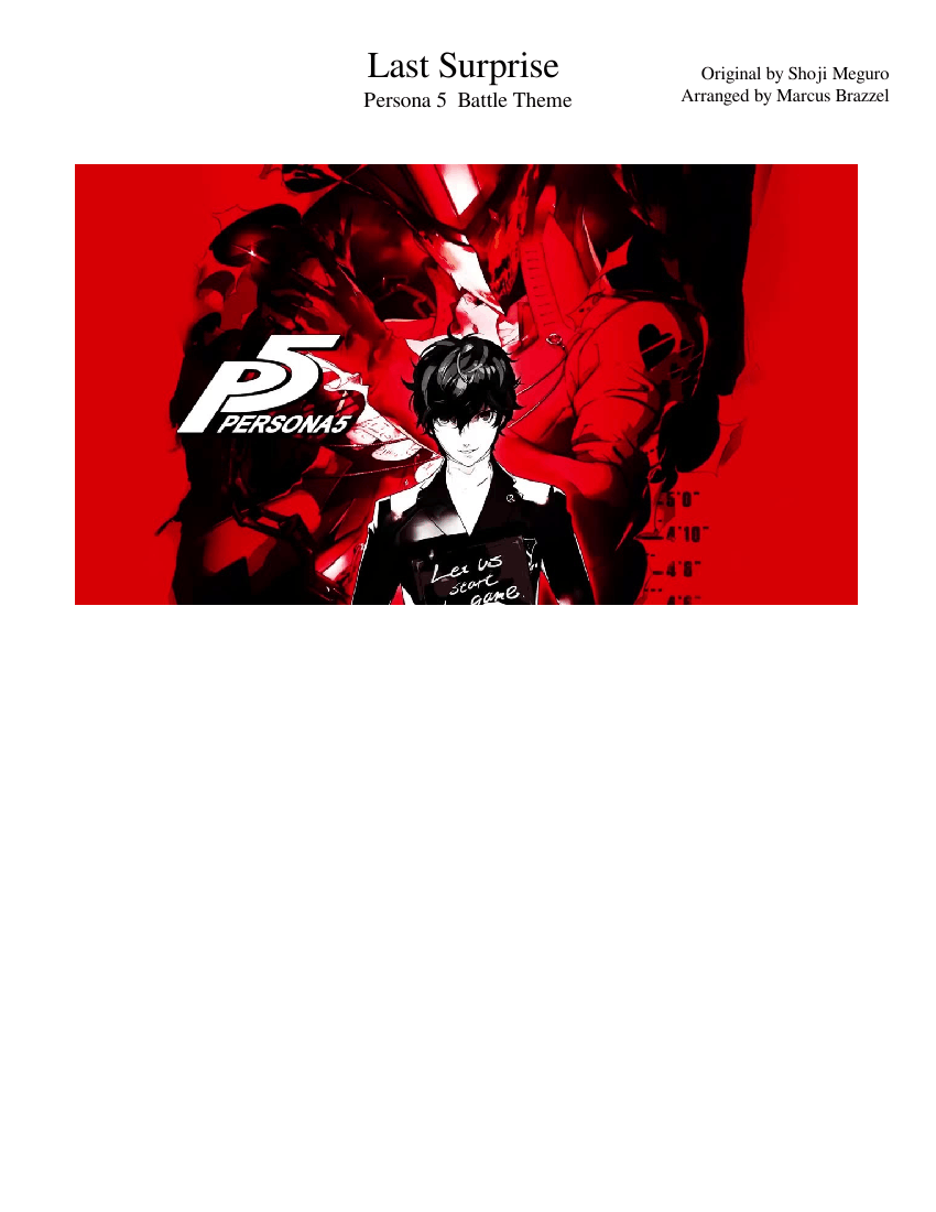 Last Surprise - Persona 5 Battle Theme Sheet Music for Piano, Clarinet ...