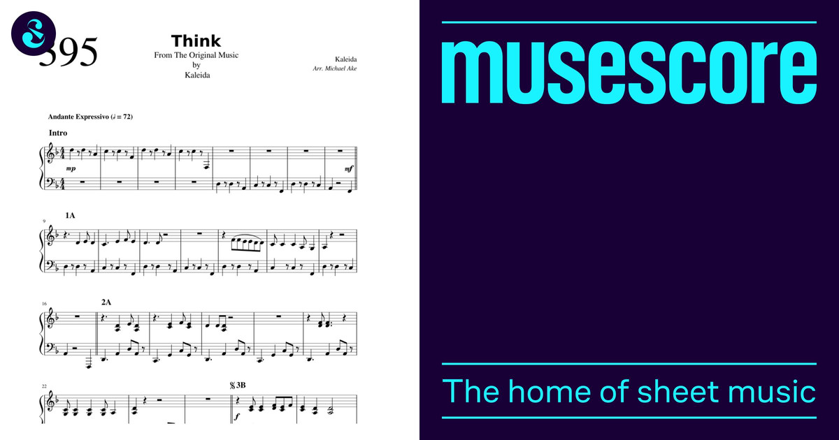 Think – Kaleida Sheet Music for Piano (Solo) Easy | MuseScore.com
