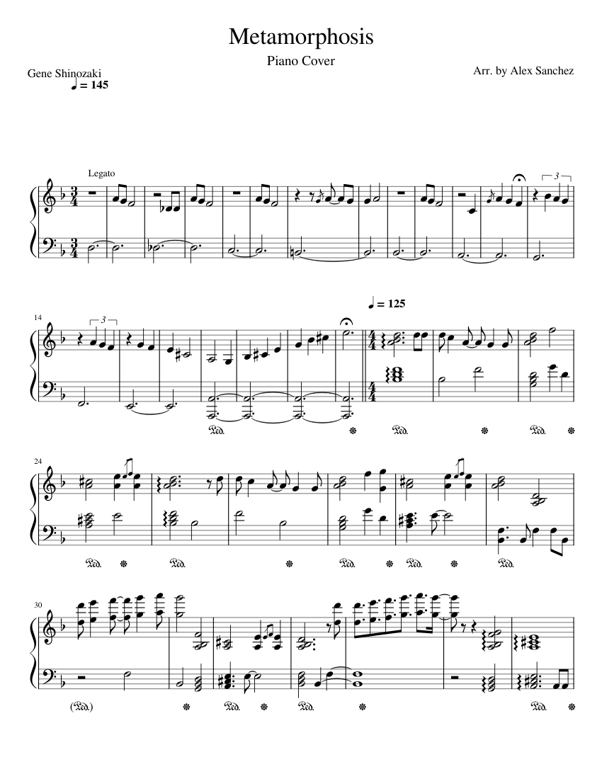 Metamorphosis – Gene Shinozaki Sheet Music for Piano (Solo) | MuseScore.com