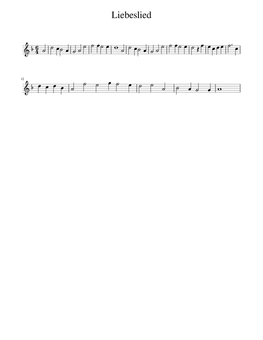 Liebeslied Sheet Music for Piano (Solo) Easy | MuseScore.com