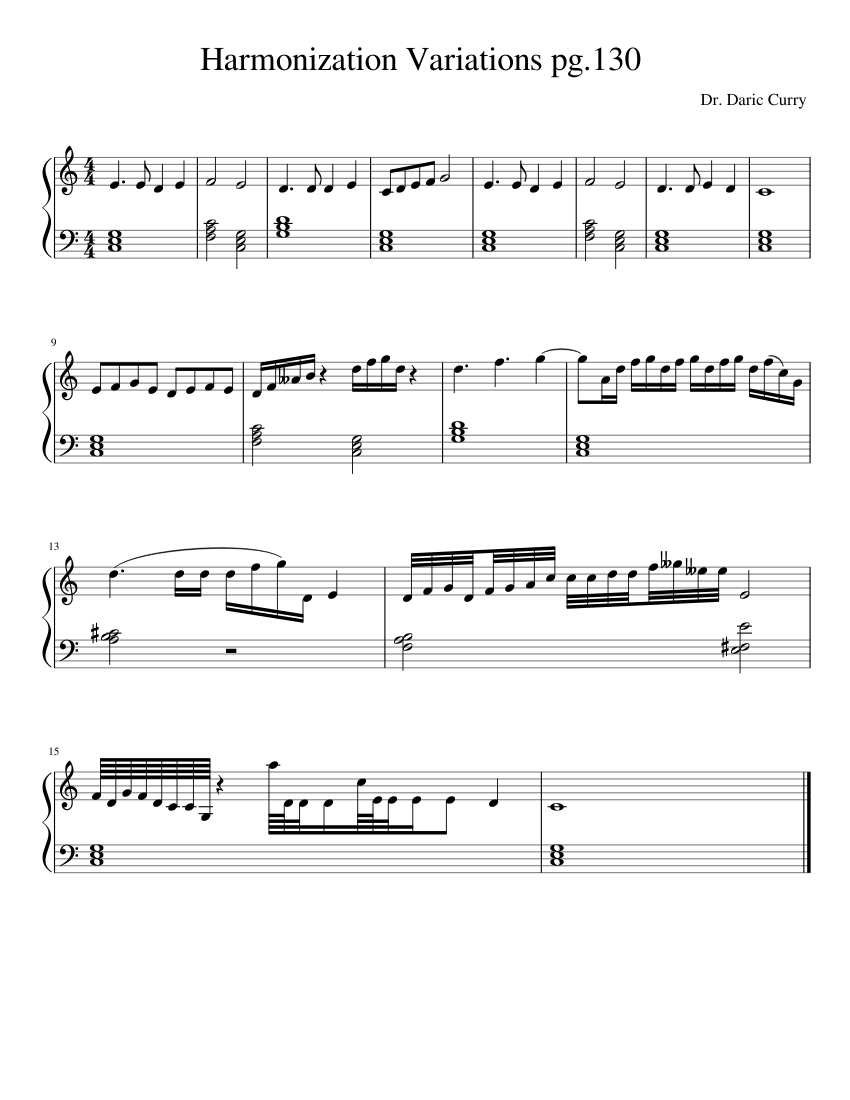Harmonization Variations Sheet music for Piano (Solo) Easy | Musescore.com