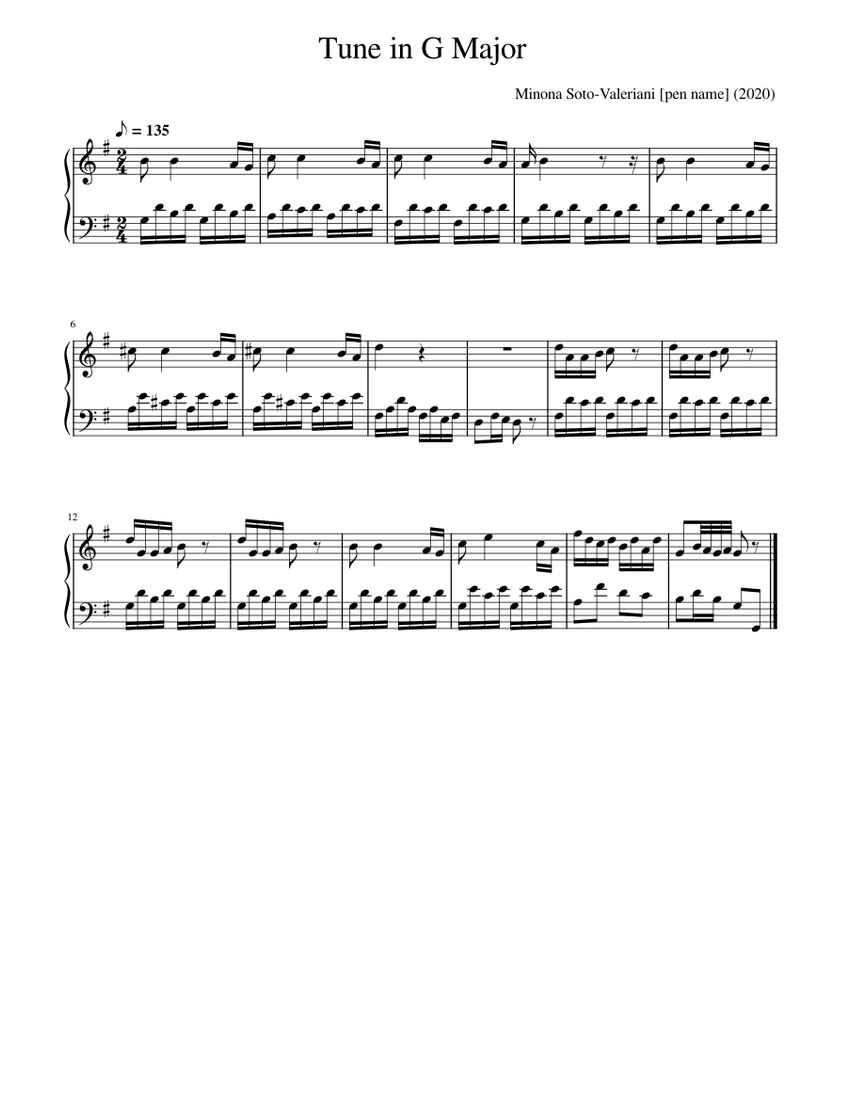 Simple theme in G Major Sheet music for Piano (Solo) | Musescore.com