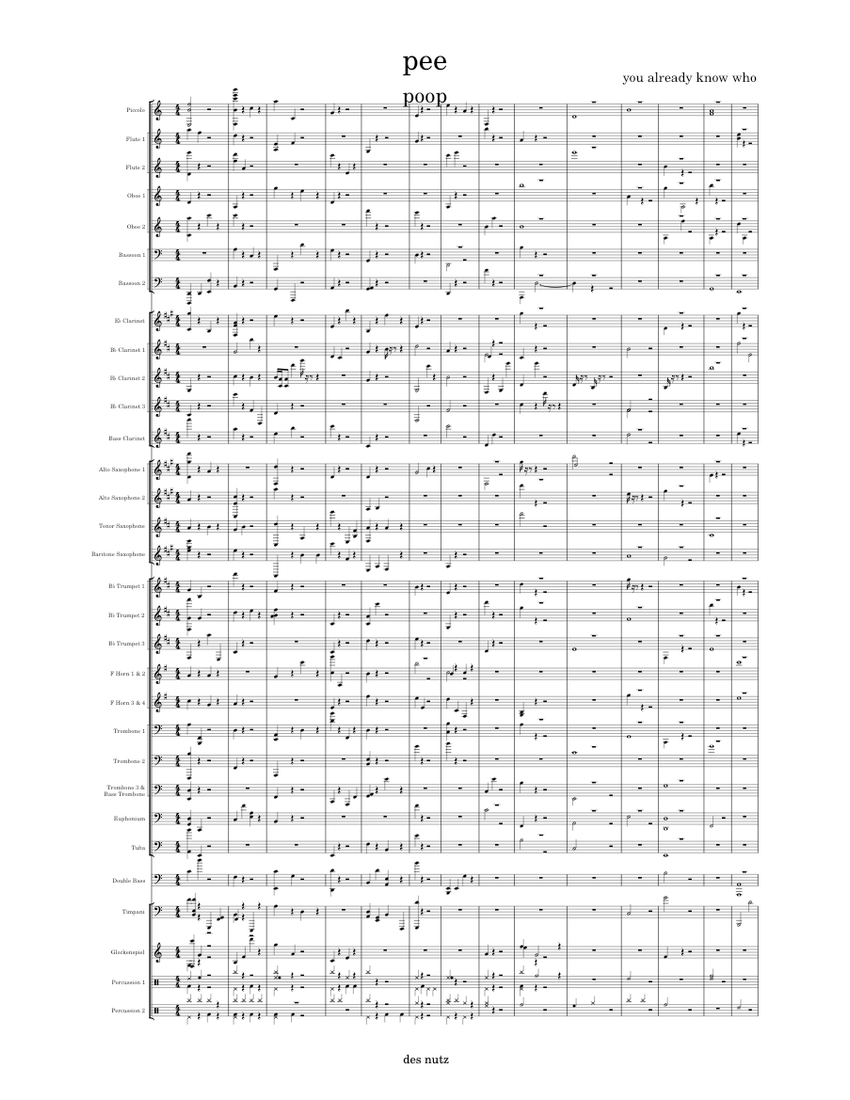 pee Sheet music for Trombone, Euphonium, Tuba, Flute piccolo & more ...