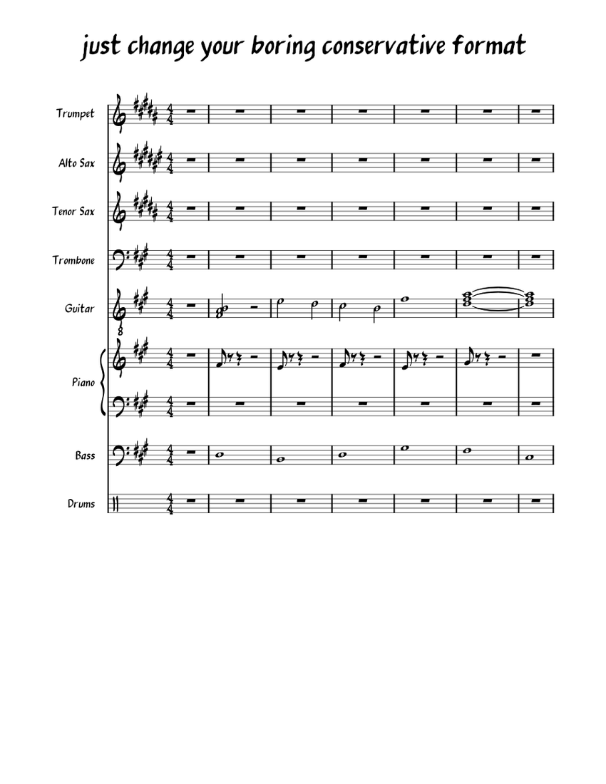 just_change_your_boring_conservative_format Sheet Music for Piano ...