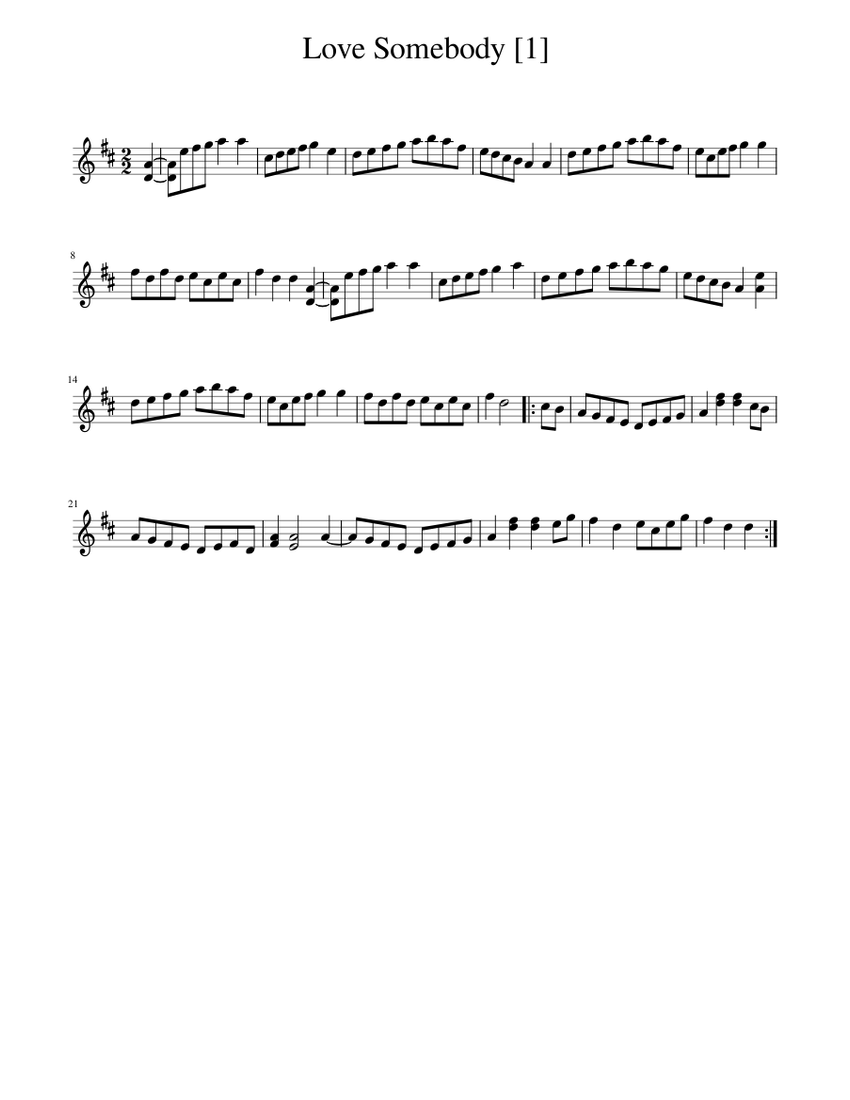 Love Somebody Sheet music for Piano (Solo) | Musescore.com