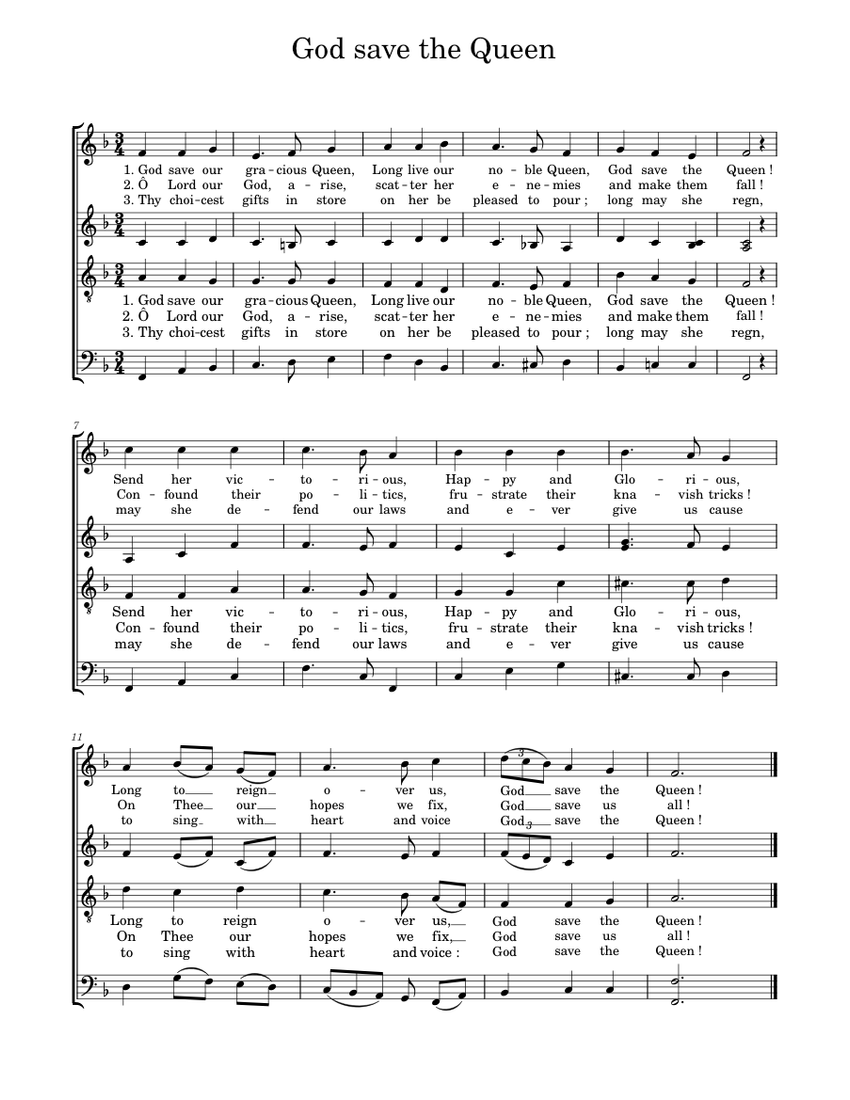 God_save_the_Queen SATB Sheet music for Soprano, Alto, Tenor, Bass ...