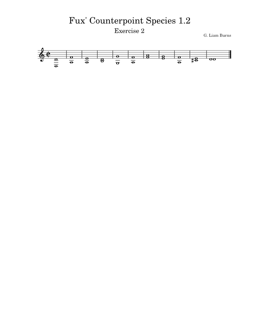 Fux' Counterpoint Species 1 Sheet music for Organ (Solo) | Musescore.com