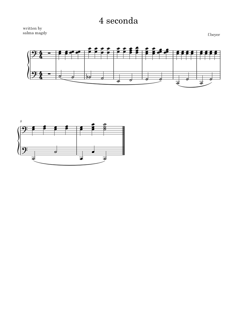 Op 101 – Ferdinand Beyer 4 seconda Sheet music for Piano (Piano Duo ...