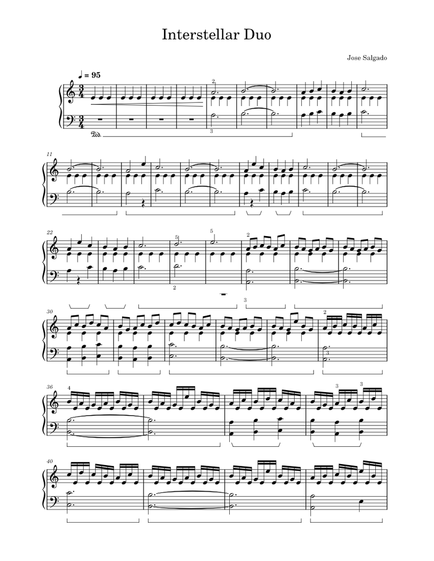 Interstellar Main Theme – Hans Zimmer Interstellar Piano Duo Sheet ...