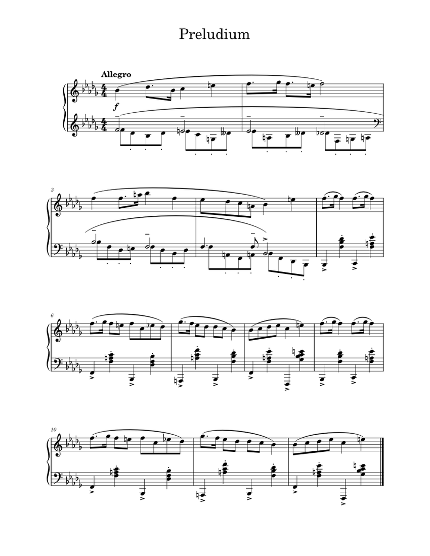 Preludium h-moll Sheet music for Piano (Solo) | Musescore.com