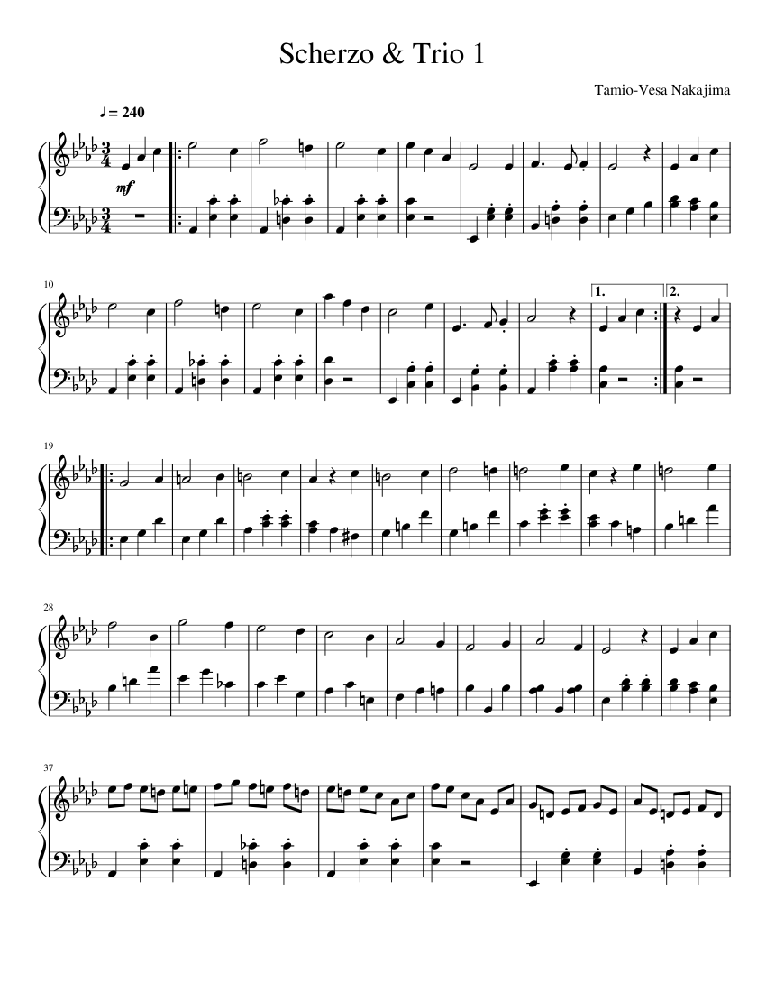 Scherzo & Trio 1 Sheet music for Piano (Solo) | Musescore.com