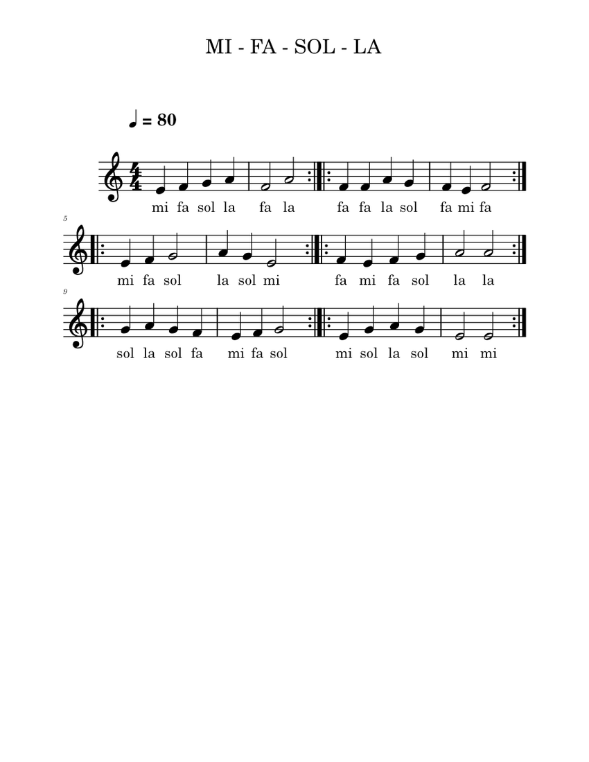 MI - FA - SOL - LA Sheet Music for Vocals (Solo) | MuseScore.com