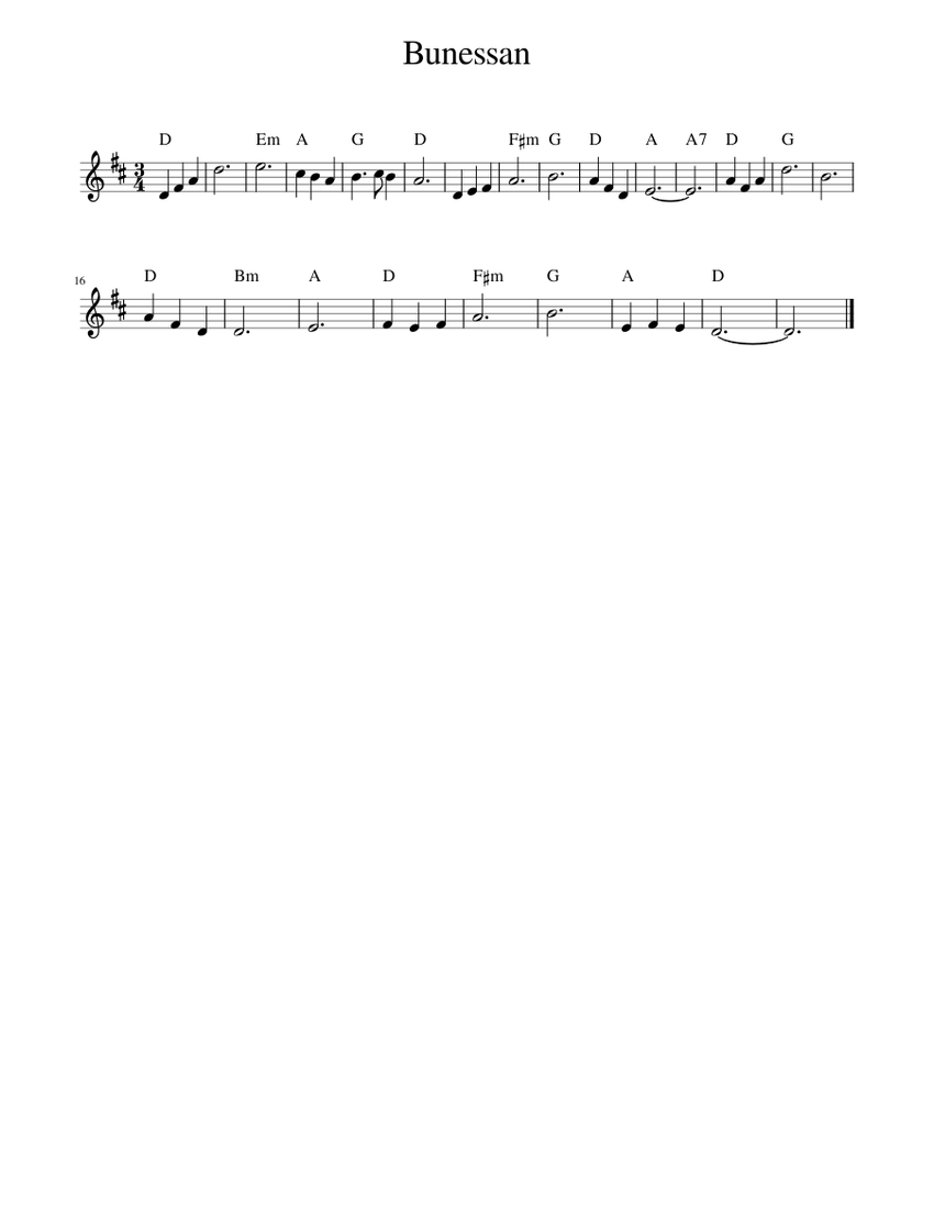 Bunessan Sheet Music for Piano (Solo) Easy | MuseScore.com