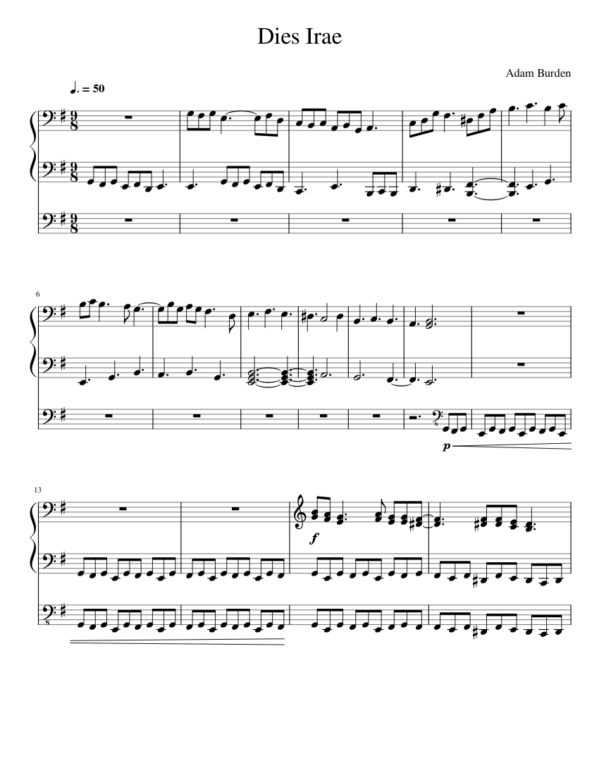 Dies_Irae Sheet Music for Organ (Solo) | MuseScore.com