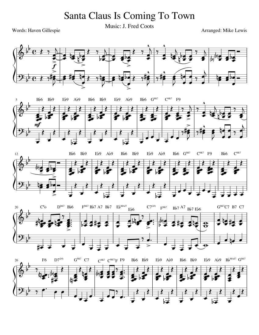 Santa_Claus_Is_Coming_To_Town Sheet music for Piano (Solo) | Musescore.com