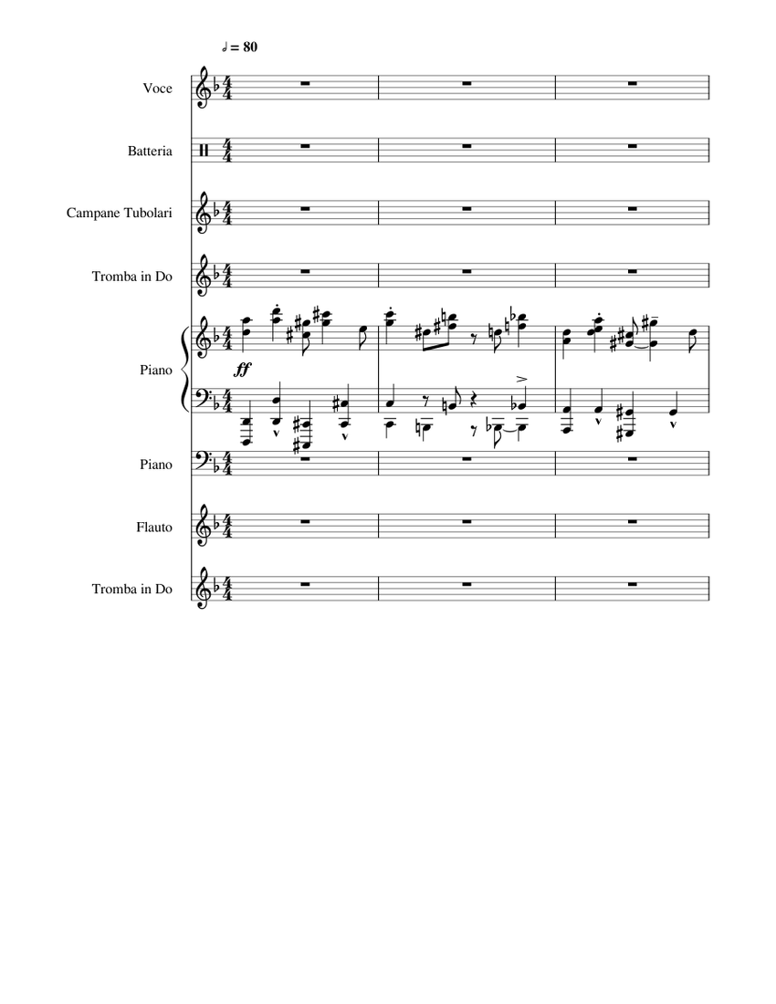 Unfound War Declaration ~ Hymn of the Unknown Sheet music for Piano, Vocals, Flute, Drum group ...