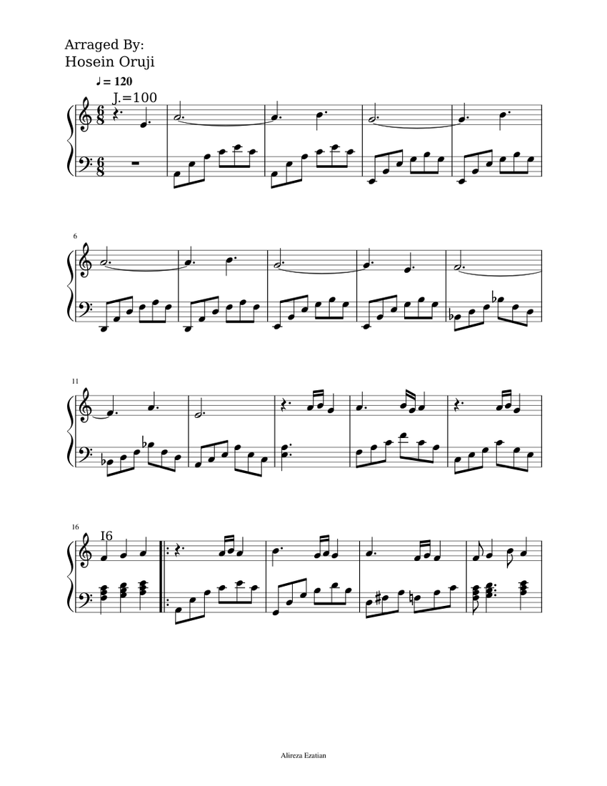 Booye Eydi Sheet Music for Piano (Solo) Easy | MuseScore.com