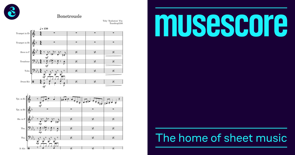 Bonetrousle – Toby Fox Sheet music for Trombone, Tuba, French horn, Drum group & more ...