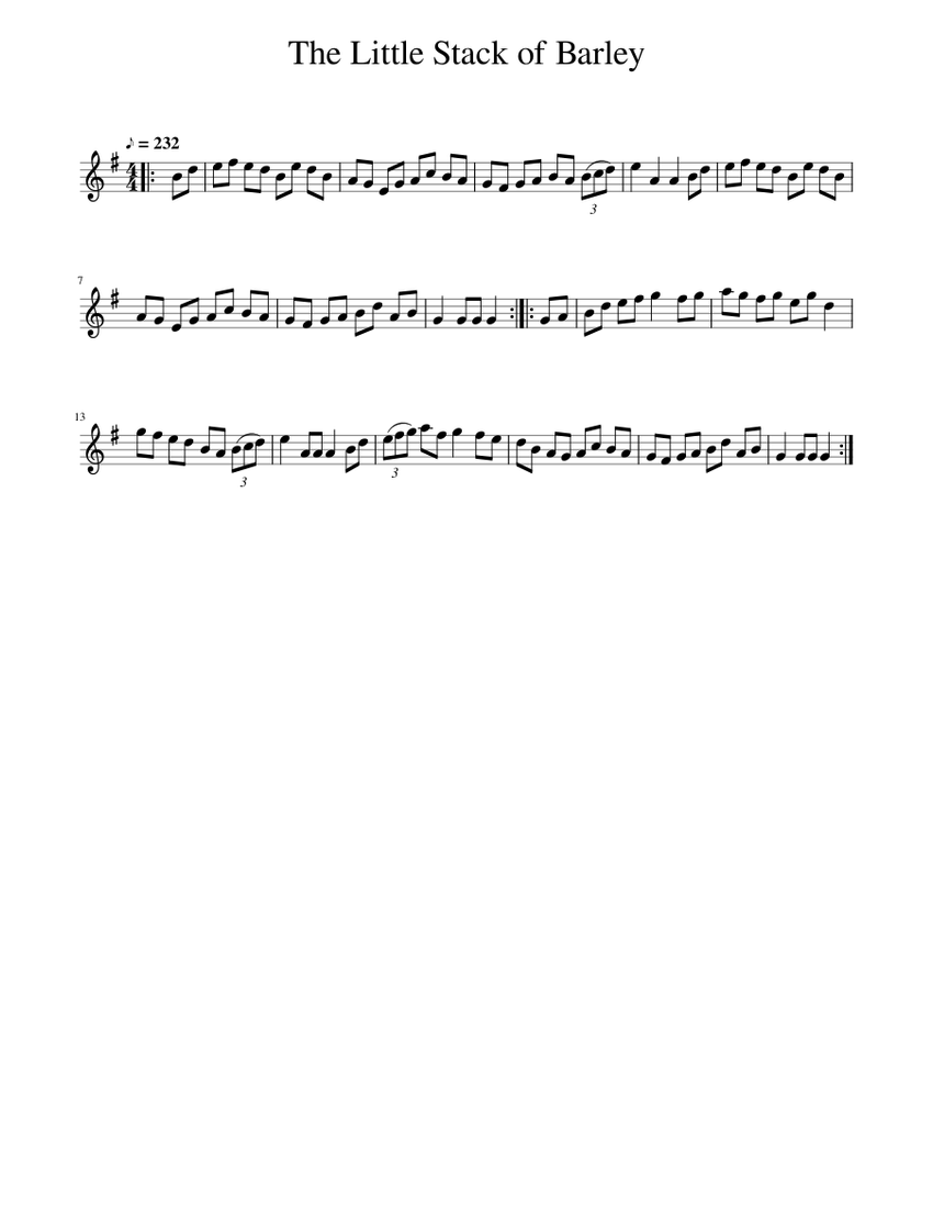 The Little Stack of Barley Sheet music for Piano (Solo) | Musescore.com