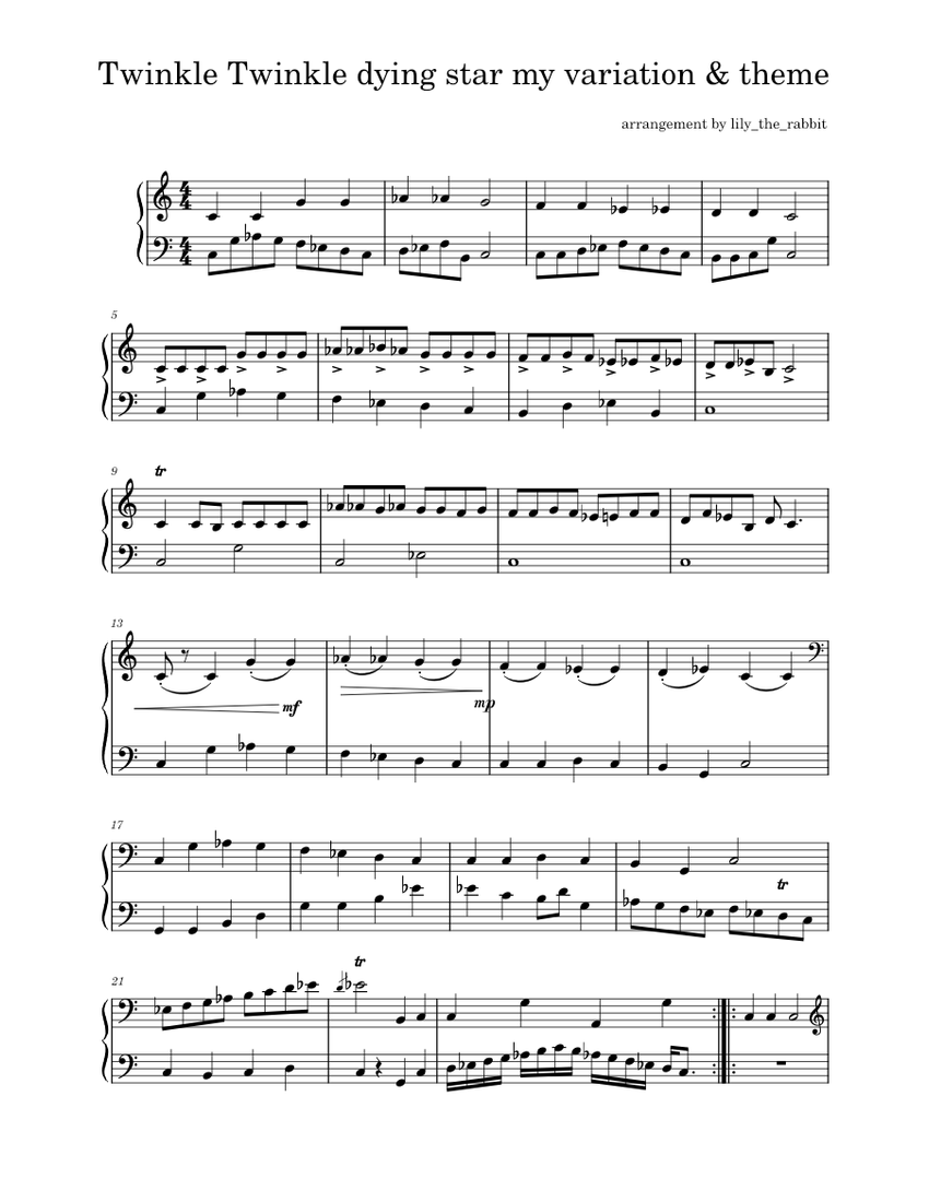 Twinkle_Twinkle_my_variation_&_theme Sheet music for Piano (Solo ...