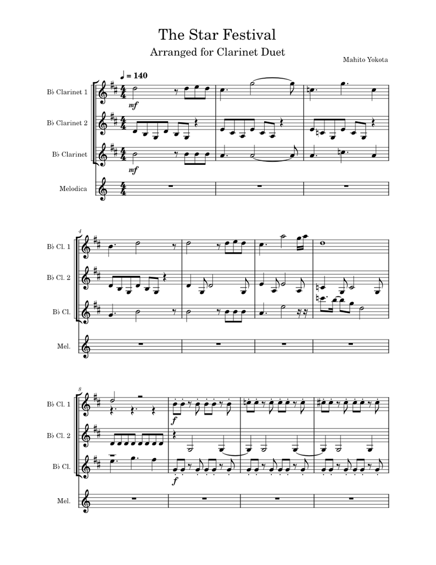 The Star Festival – Mahito Yokota The Star Festival for Clarinet Trio ...