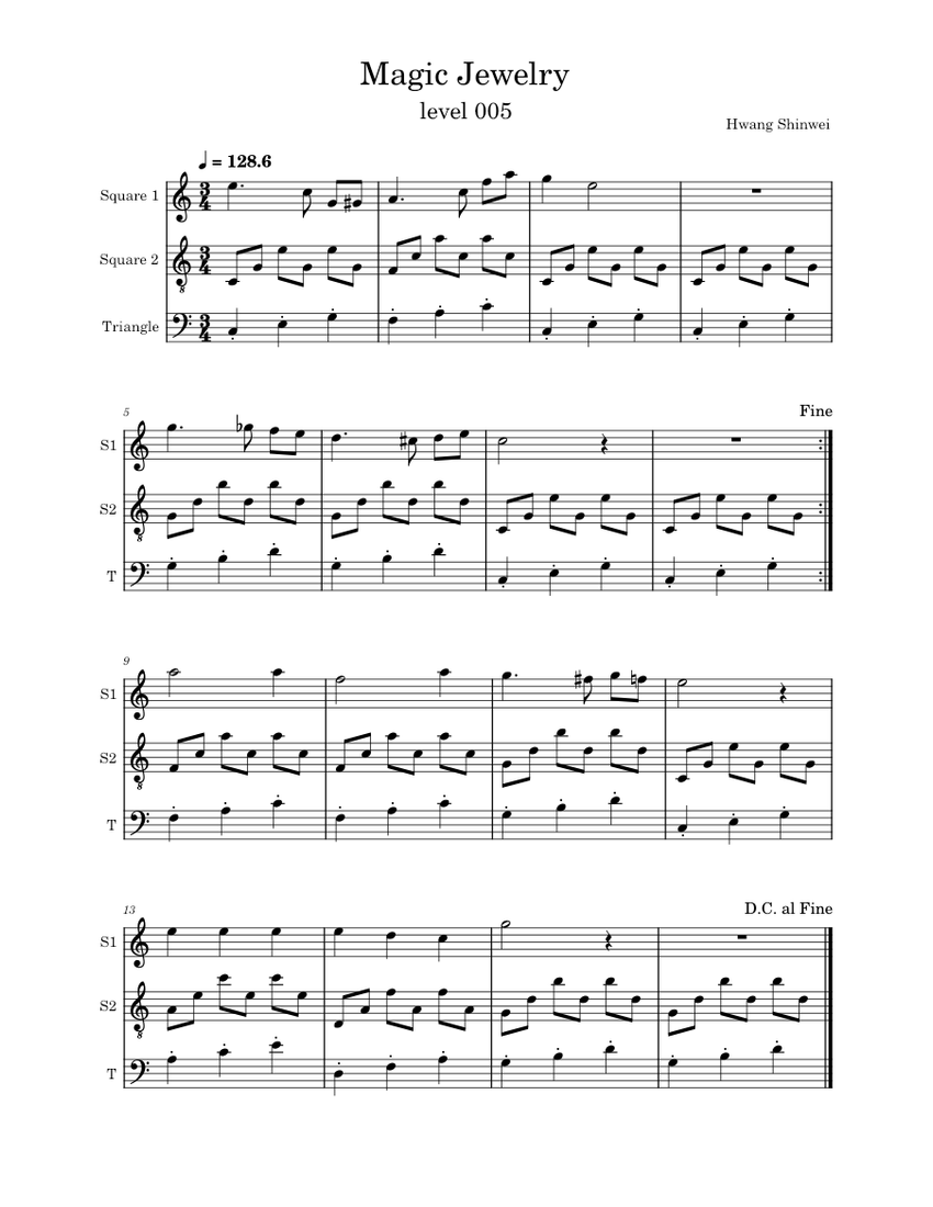 Magic Jewelry – Hwang Shinwei level 005 Sheet music for Synthesizer ...