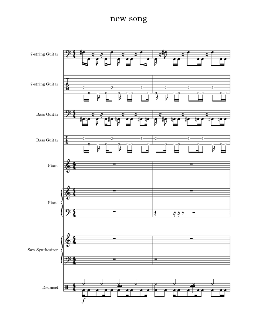 Dance of Disformity part 3 potential part Sheet music for Piano, Guitar ...