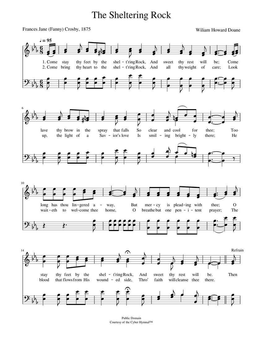 The sheltering rock (crosby) - W. Howard Doane Sheet music for Piano ...