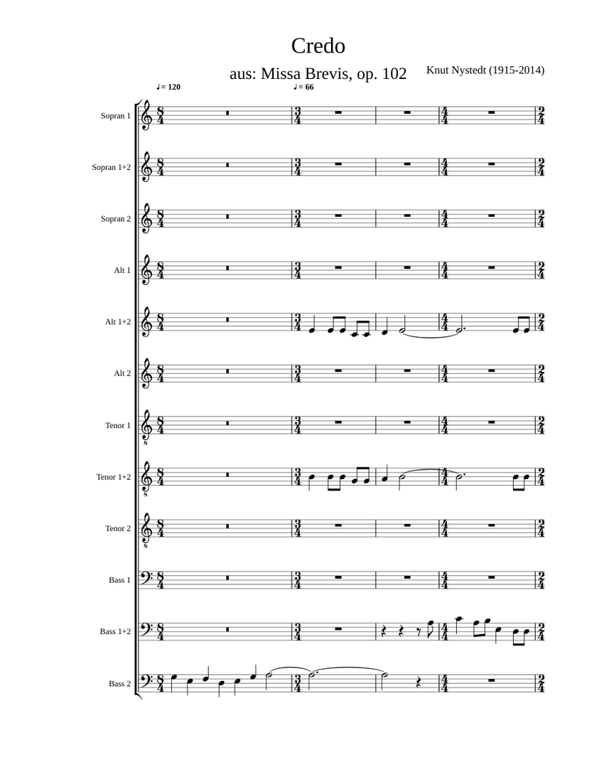 Credo Sheet music for Soprano, Alto, Tenor, Bass voice & more ...
