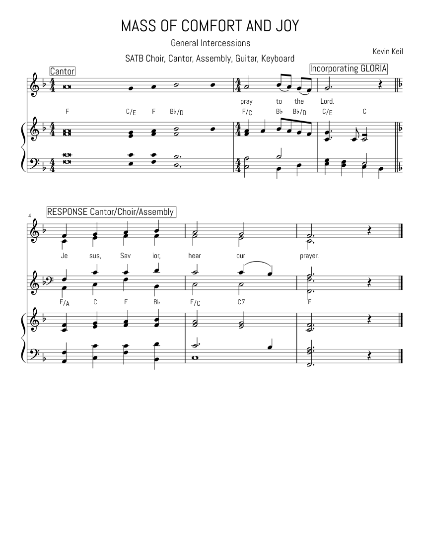 General Intercessions MASS OF COMFORT AND JOY Kevin Keil Sheet Music ...