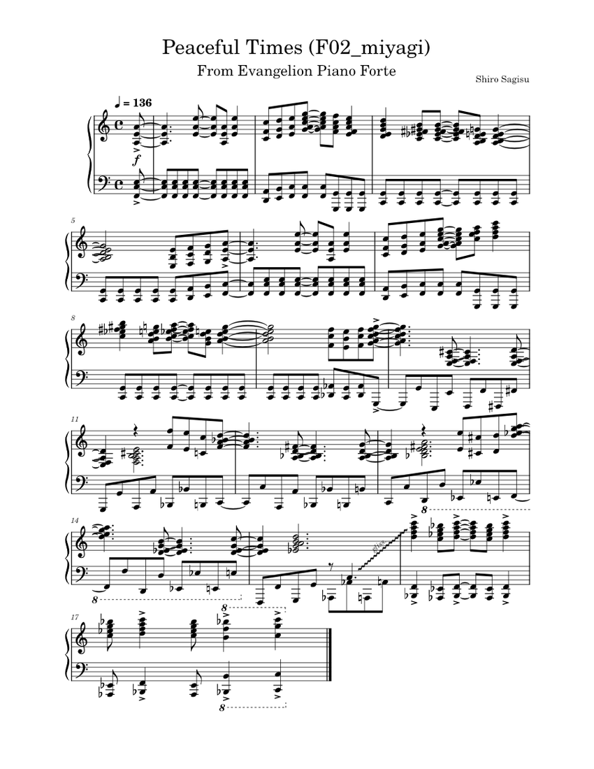 Neon Genesis Evangelion- Next Episode – Shirō Sagisu Sheet Music for ...
