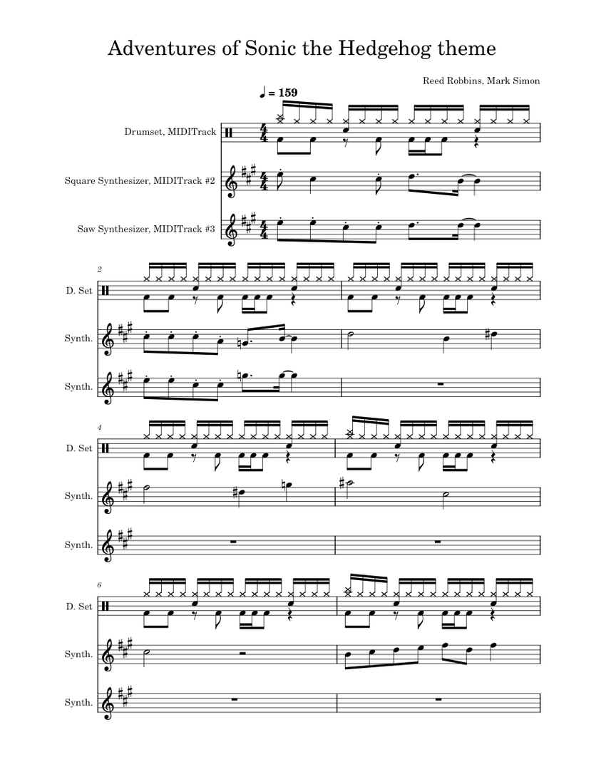 Adventures of Sonic the Hedgehog theme – Reed Robbins and Mark Simon ...