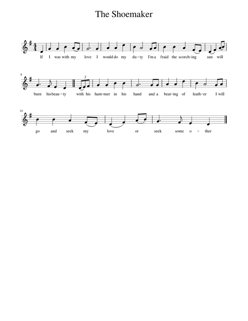 The Shoemaker Sheet music for Piano (Solo) | Musescore.com