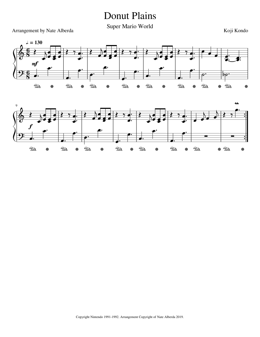 Donut Plains Sheet Music for Piano (Solo) Easy | MuseScore.com