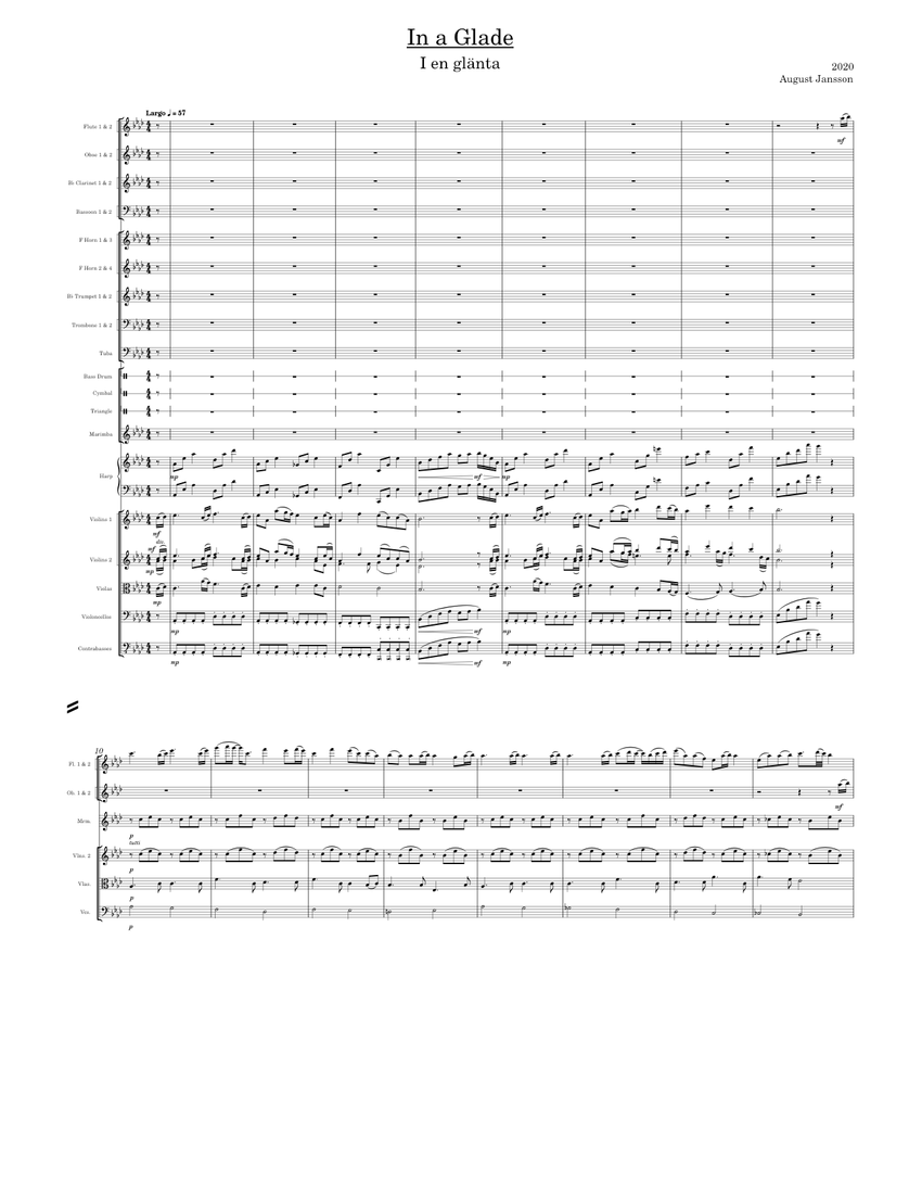 In A Glade / I En Glänta Sheet music for Trombone, Tuba, Flute, Oboe & more instruments ...