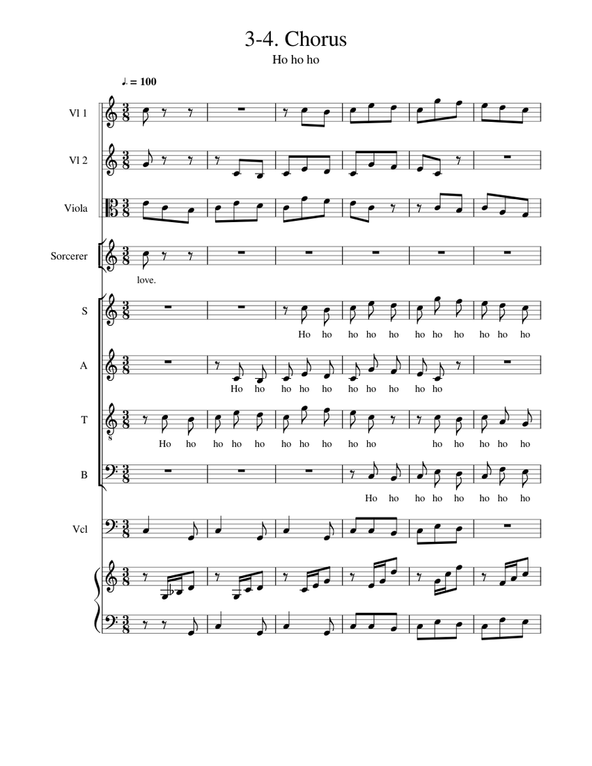 3-4. Chorus Sheet music for Soprano, Alto, Harpsichord, Baritone & more ...