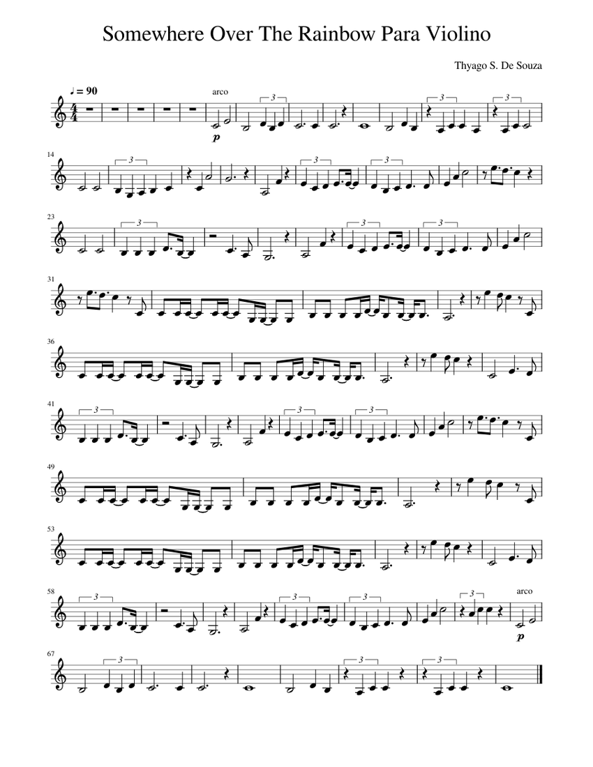 Somewhere_Over_The_Rainbow_Para_Violino Sheet Music for Violin (Solo ...