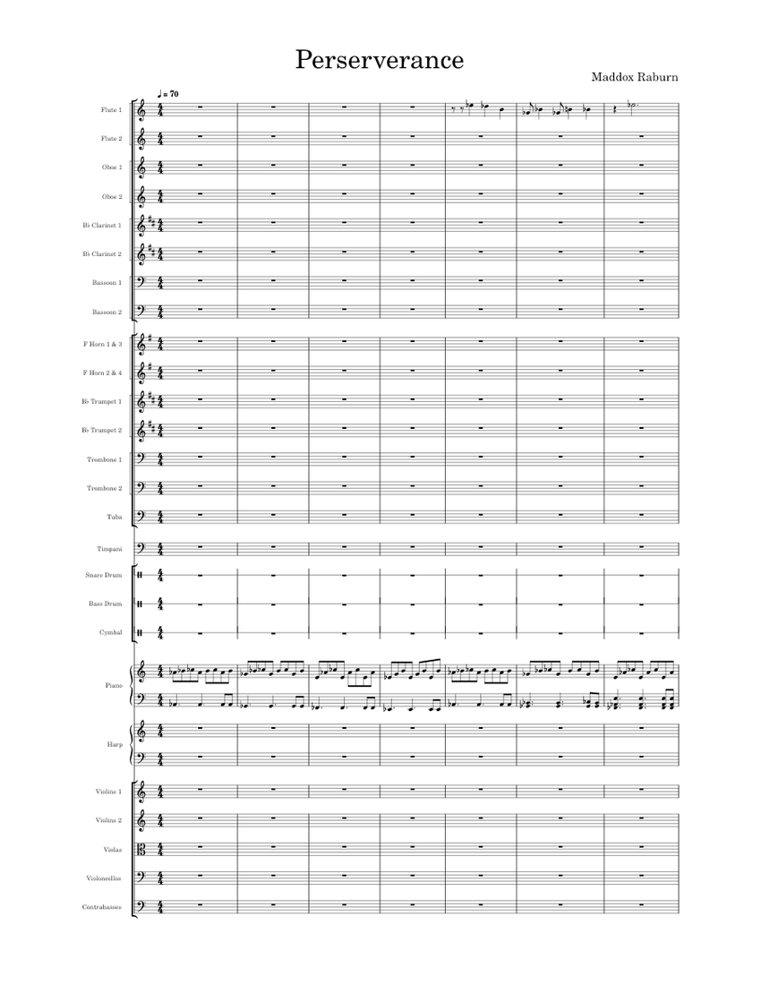 Perseverance Sheet music for Piano, Trombone, Tuba, Flute & more ...