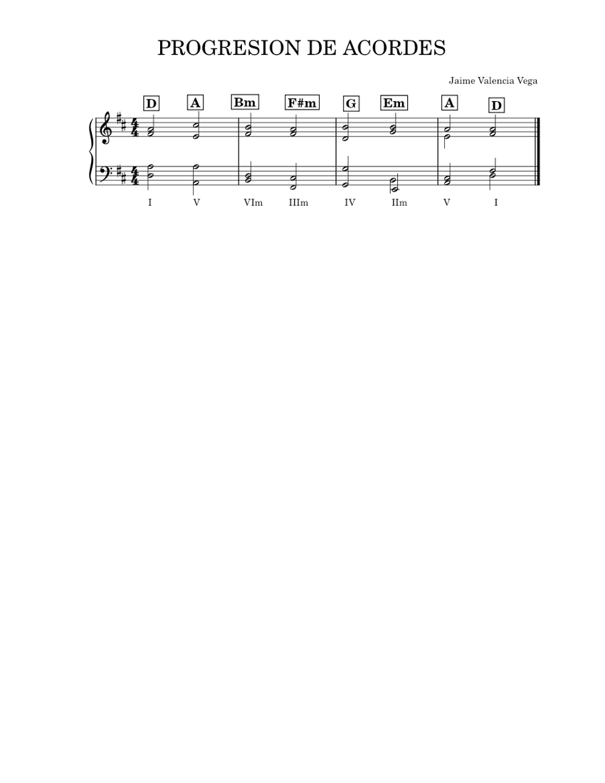 PROGRESION DE ACORDES Sheet Music for Piano (Choral) Easy | MuseScore.com