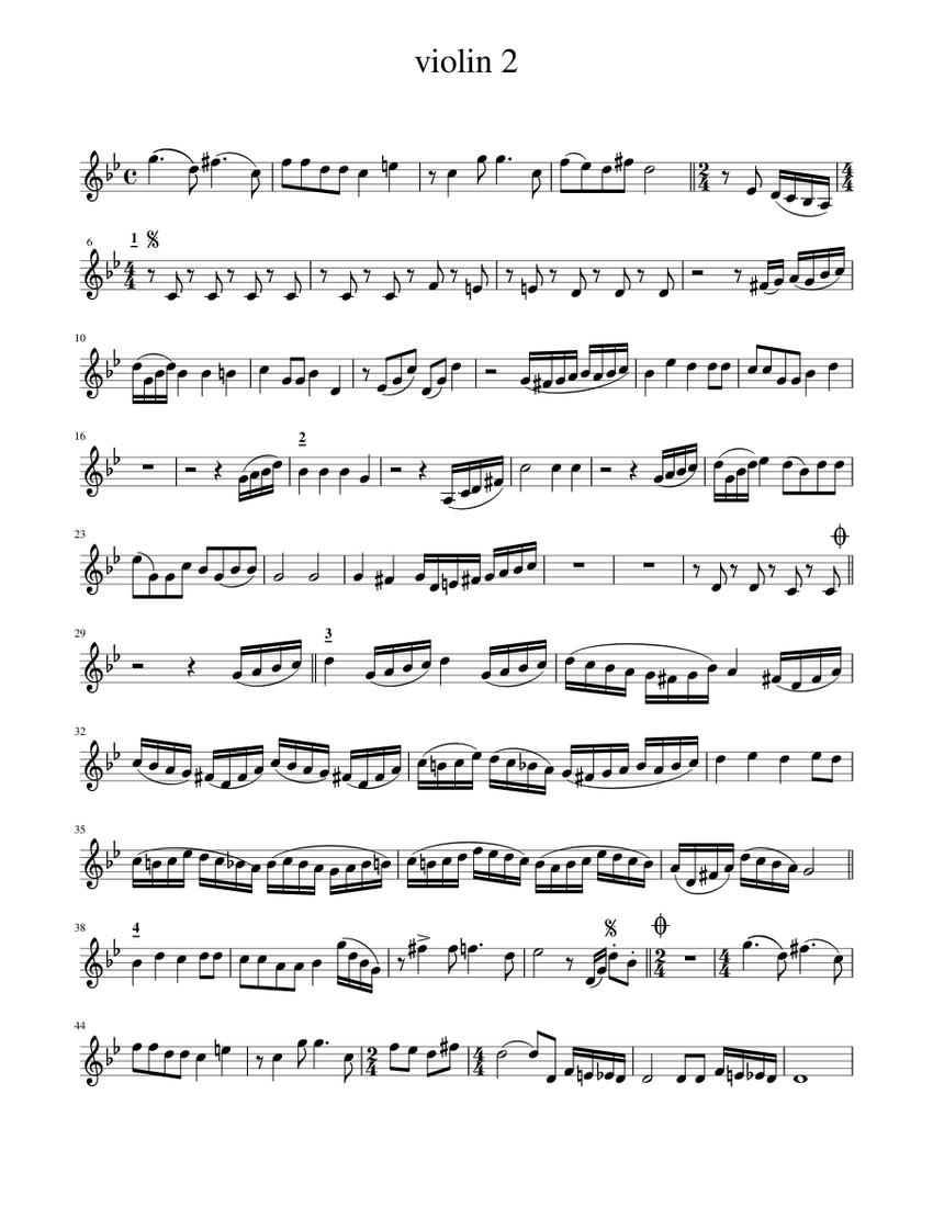 violin 2 (3) Sheet music for Piano (Solo) | Musescore.com