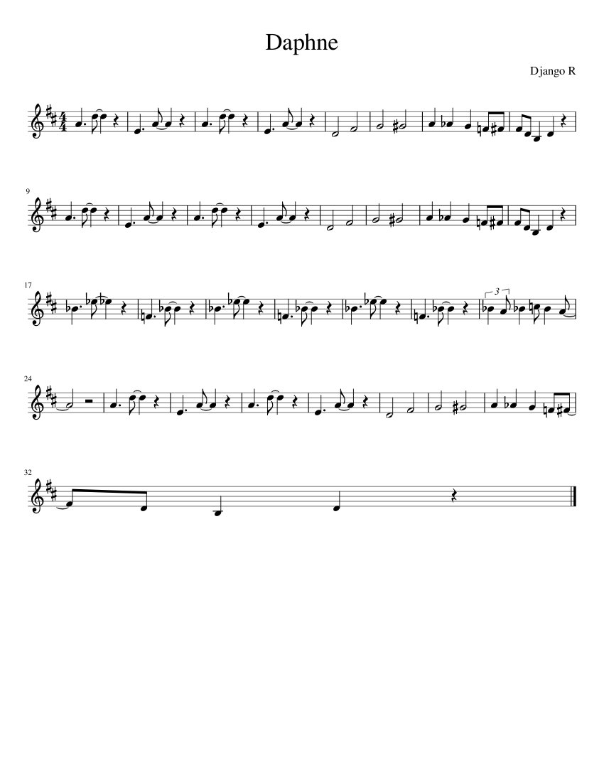 Daphne Sheet music for Piano (Solo) Easy | Musescore.com