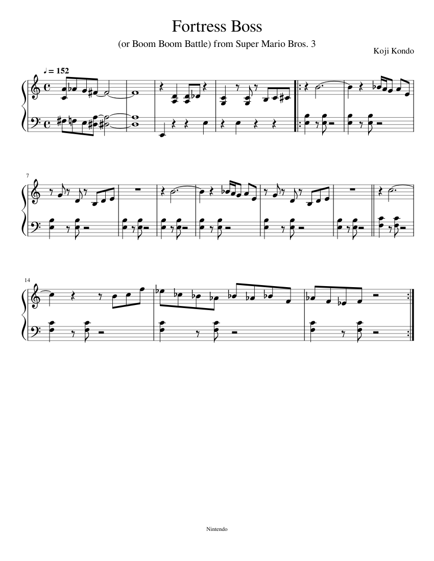 Fortress_Boss Sheet music for Piano (Solo) | Musescore.com