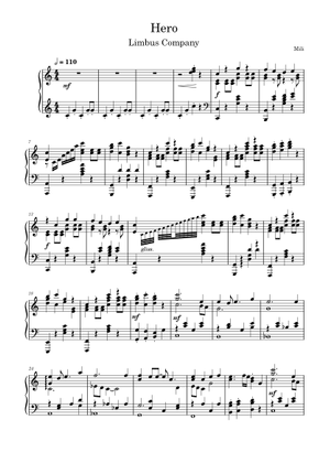 Hero – Mili Sheet Music for Piano, Glockenspiel, Violin, Cello & more ...