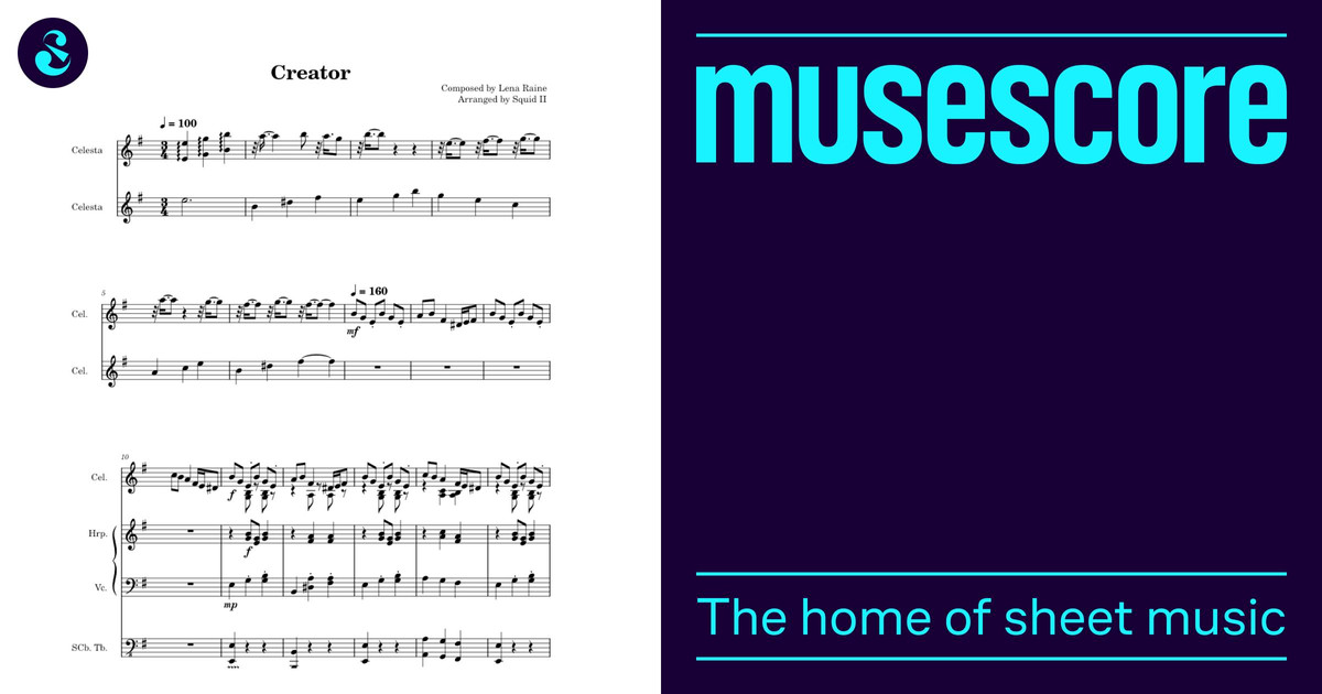 Creator - Lena Raine Sheet Music for Piano, Harpsichord, Tuba, Celesta ...