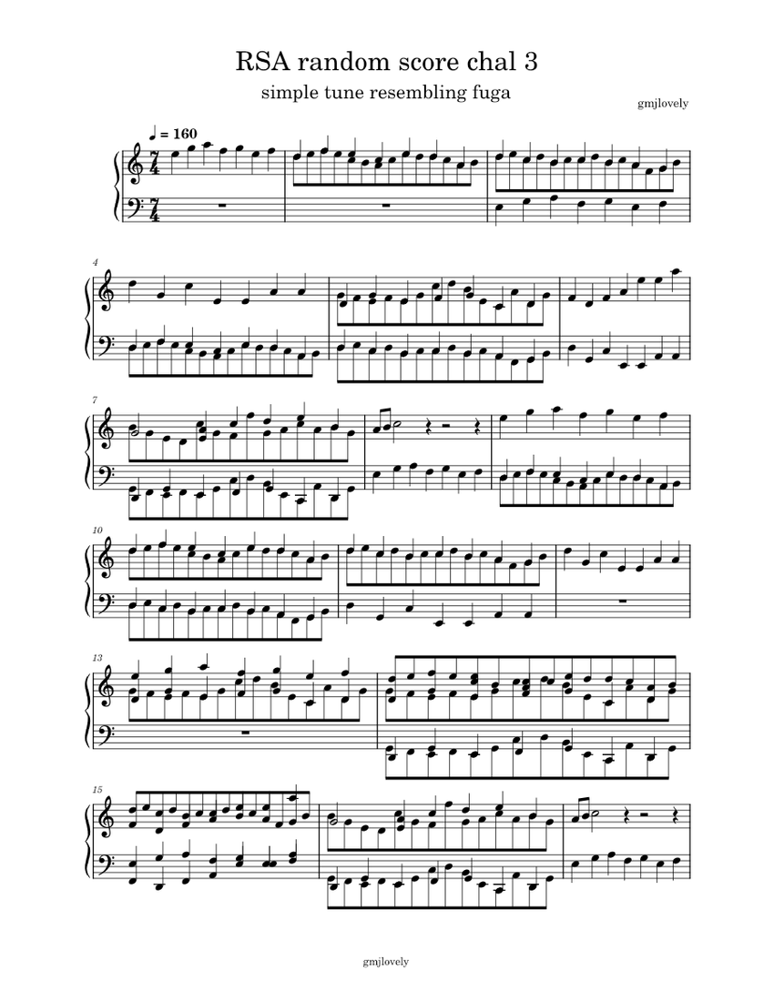 RSA_random_score_challange_3-gmjlovely Sheet music for Piano (Solo ...