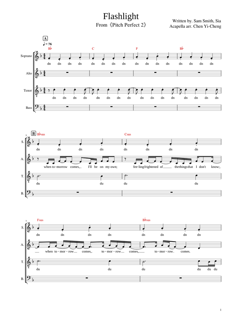 Flashlight (from Pitch Perfect 2) – Jessie J Flashlight (Pitch Perfect 2 Rendition) Sheet Music ...